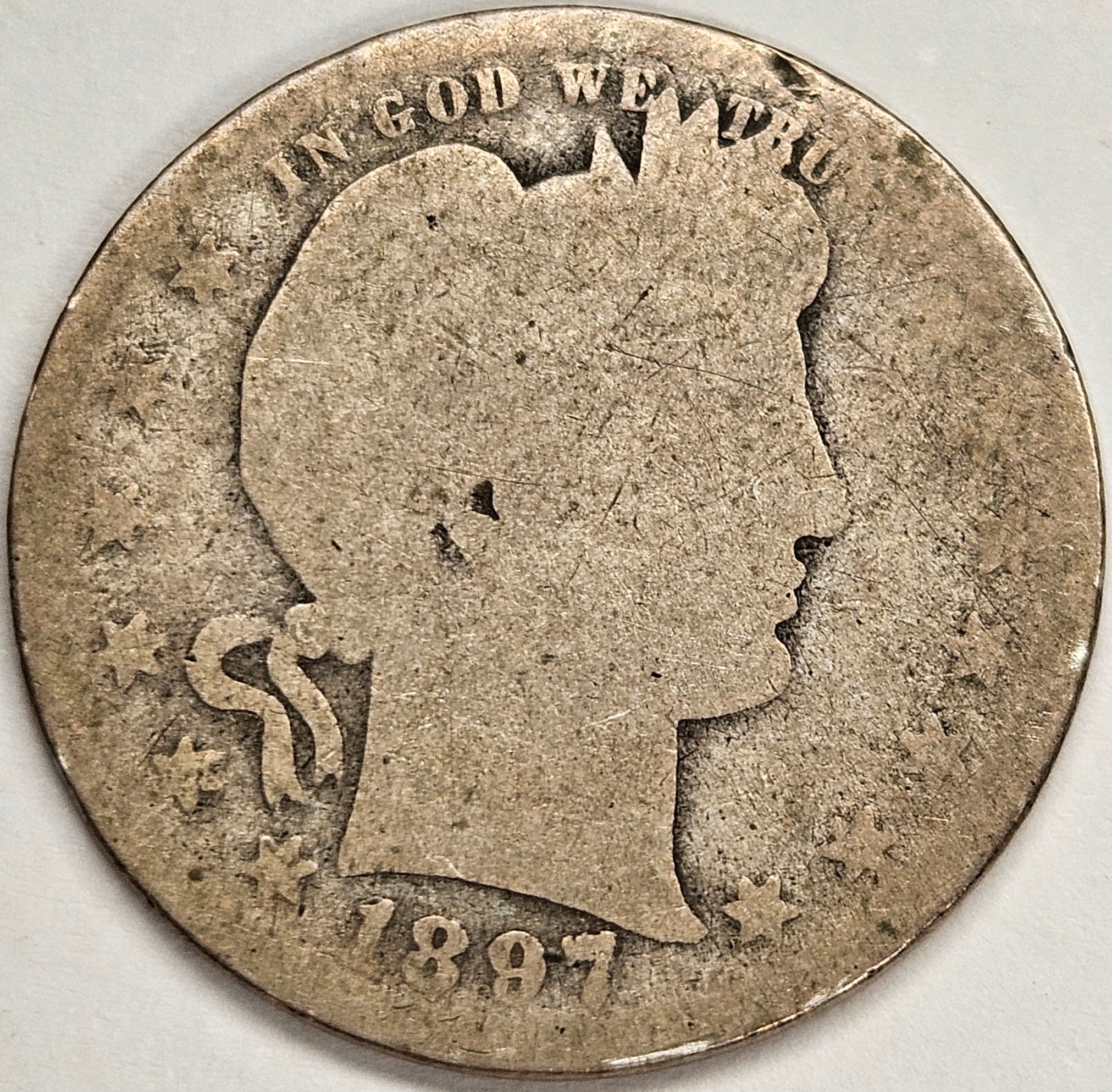 1897-S Barber Quarter About Good – Mount Vernon Coin