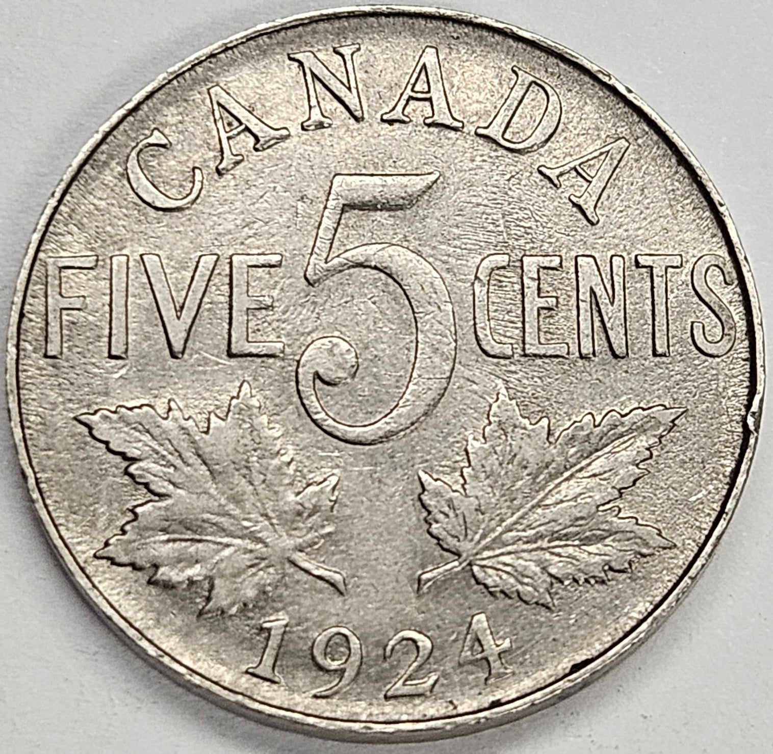 1924 Canadian 5 Cents Extremely Fine – Mount Vernon Coin