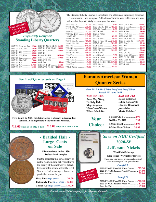 Catalog 1031 Page 22 – Mount Vernon Coin
