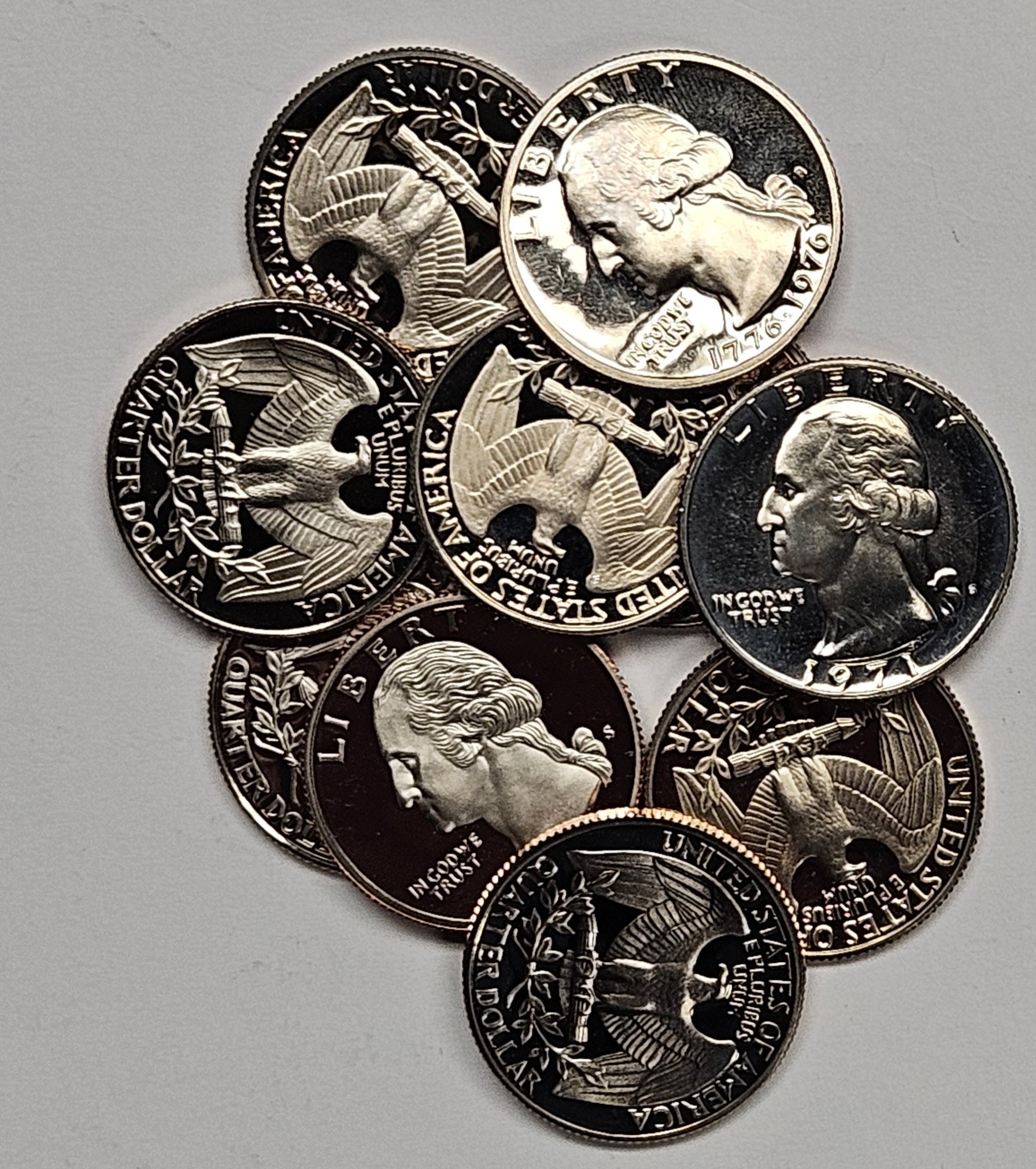 10 Different Clad Washington Quarters Gem Brilliant Proof – Mount ...
