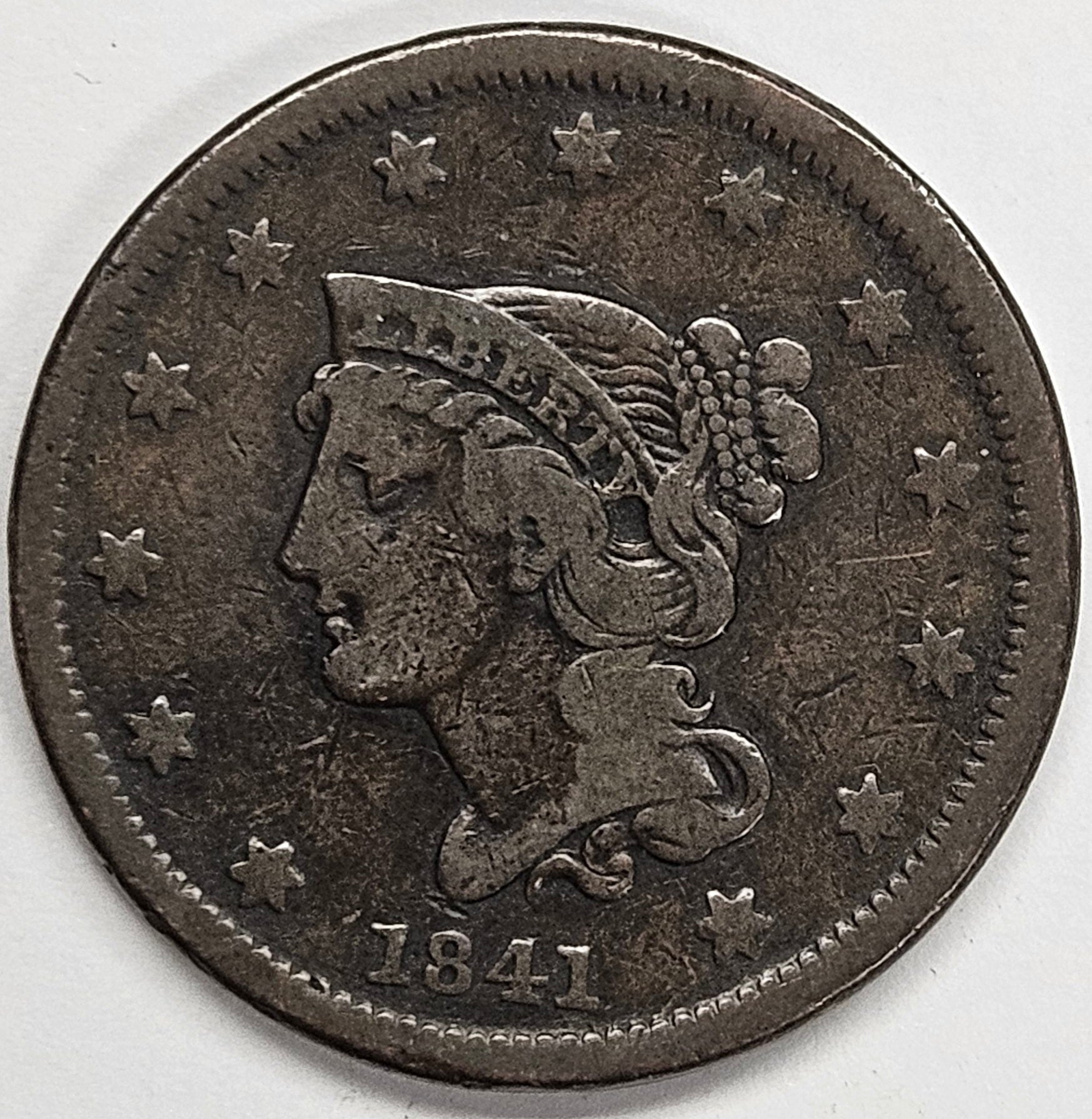 1841 Braided Hair Large Cent Very Fine – Mount Vernon Coin