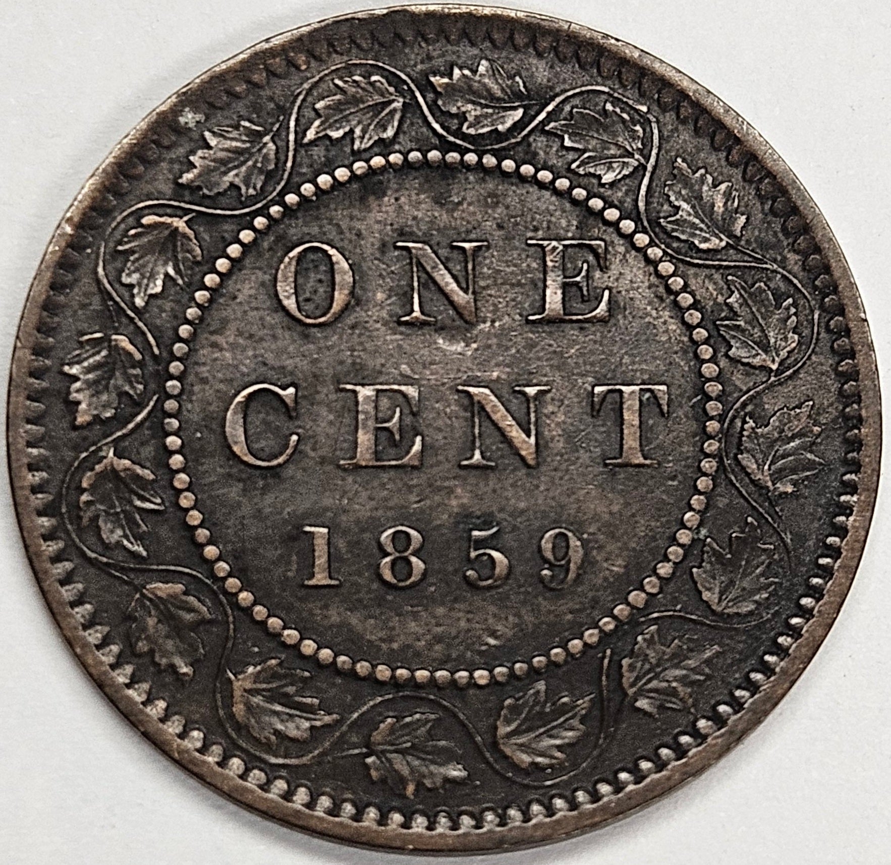 1859 Canadian Cent Very Fine – Mount Vernon Coin