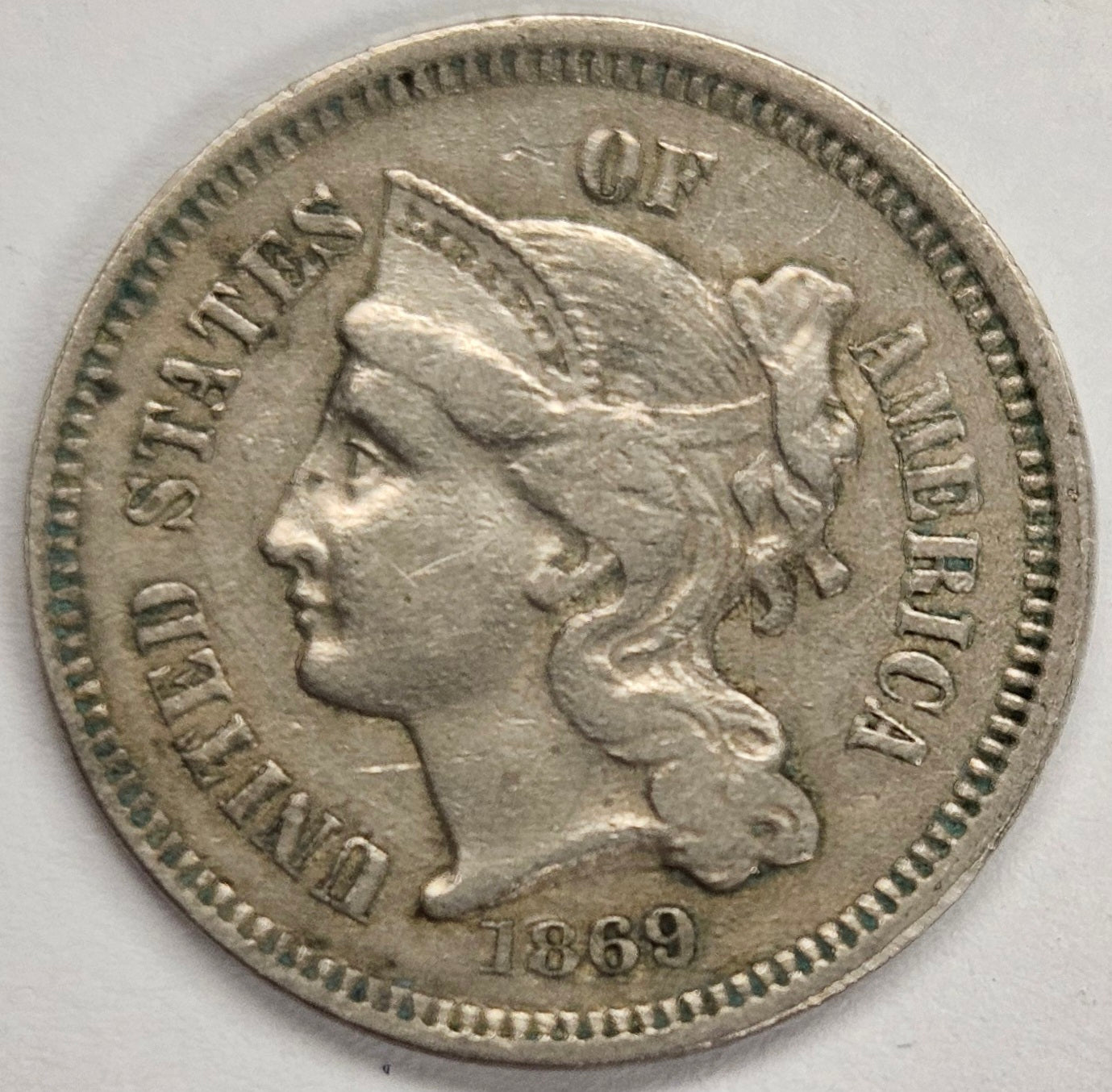 1869 Nickel Three Cent Piece Extremely Fine – Mount Vernon Coin