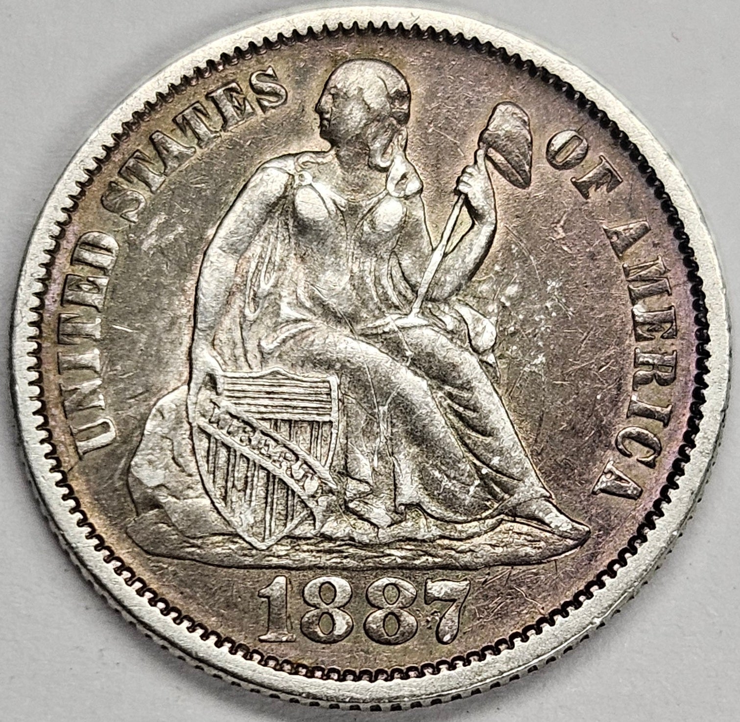 1887 Seated Liberty Dime Choice About Uncirculated – Mount Vernon Coin