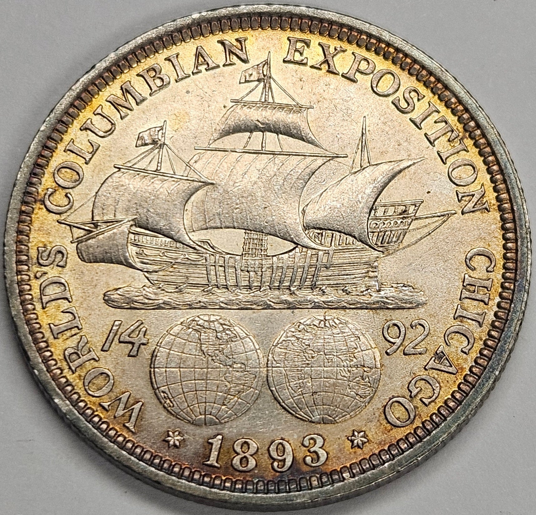 Columbian Half 1893 Choice BU Toned – Mount Vernon Coin