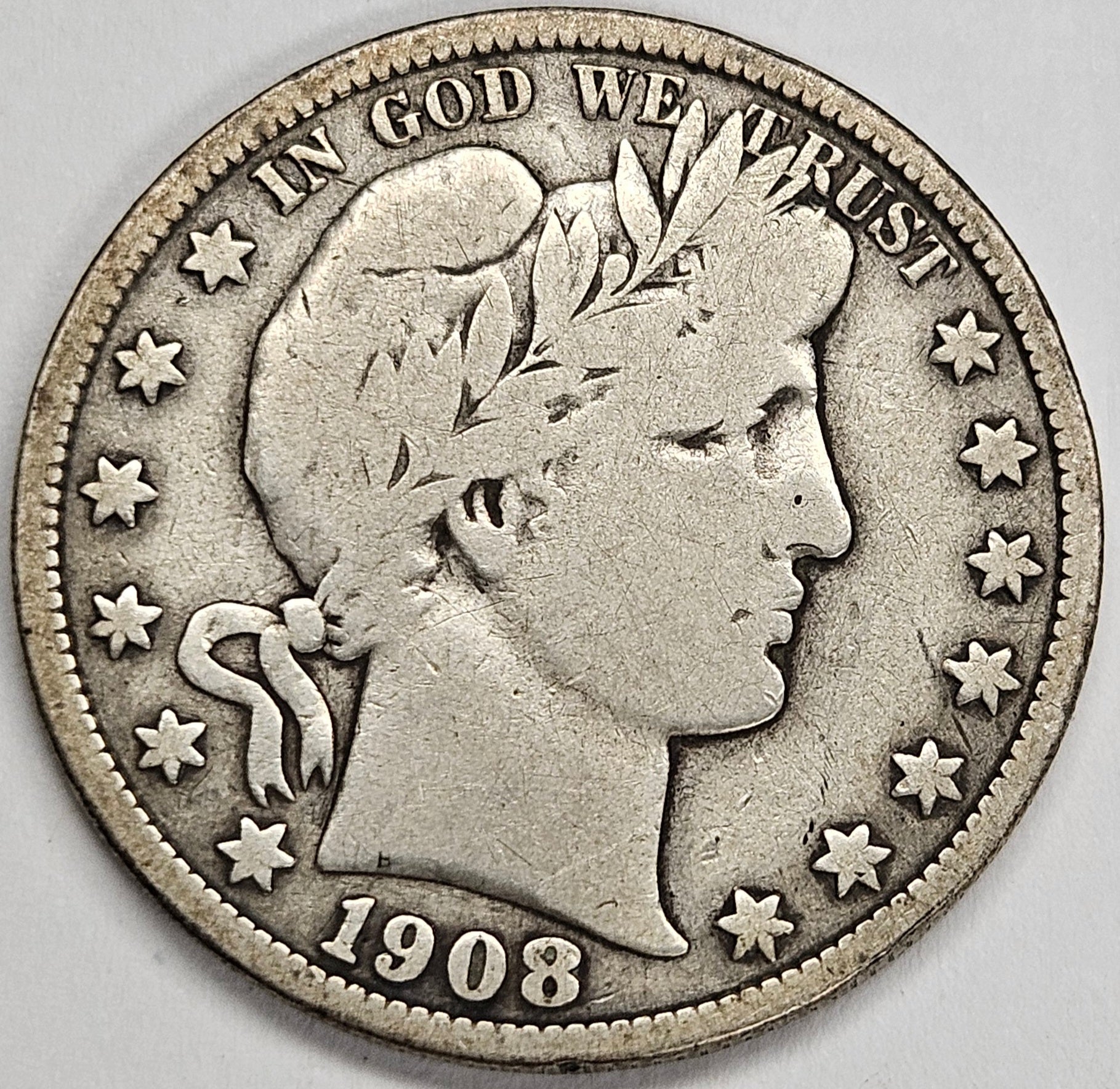 1908 Barber Half Fine/VF – Mount Vernon Coin