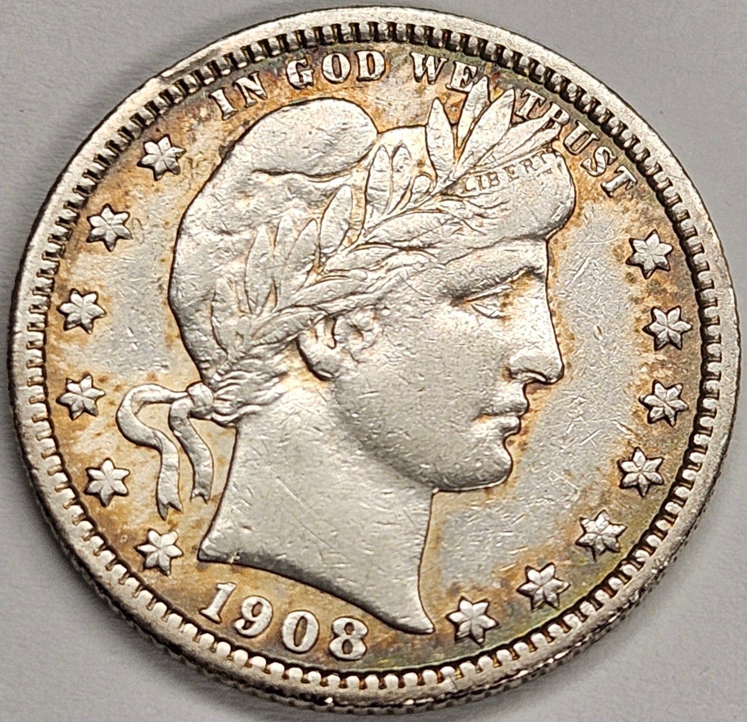 1908 Barber Quarter Extremely Fine – Mount Vernon Coin