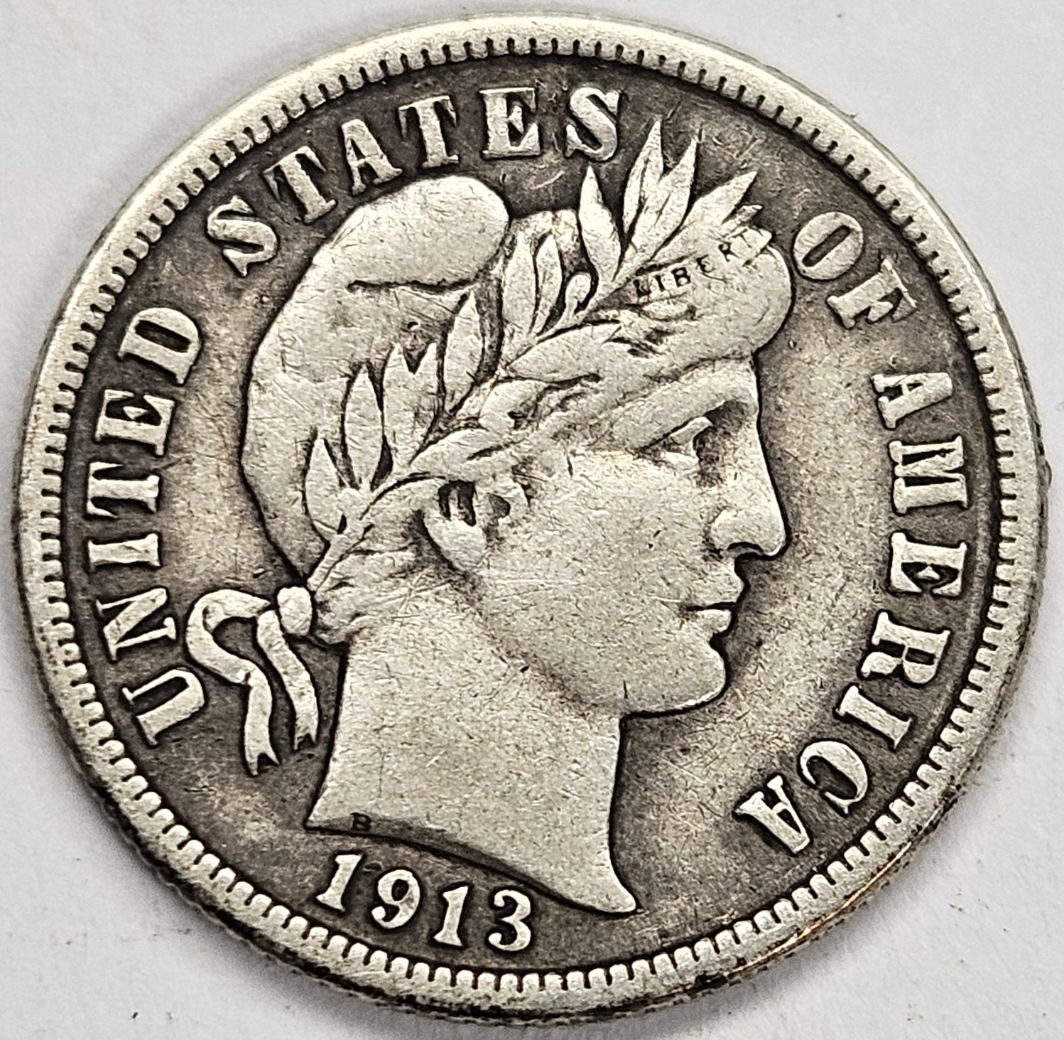 1913 Barber Dime Very Fine – Mount Vernon Coin