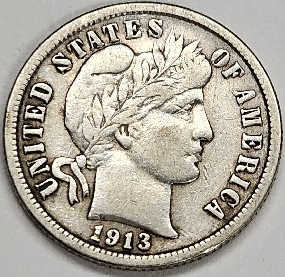 1913 Barber Dime Extremely Fine – Mount Vernon Coin