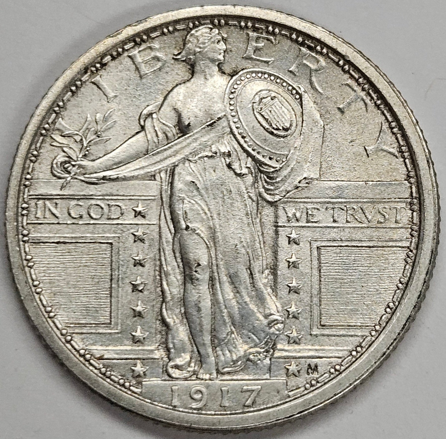 1917 Type 1 Standing Liberty Quarter Gem BU Full Head – Mount Vernon Coin