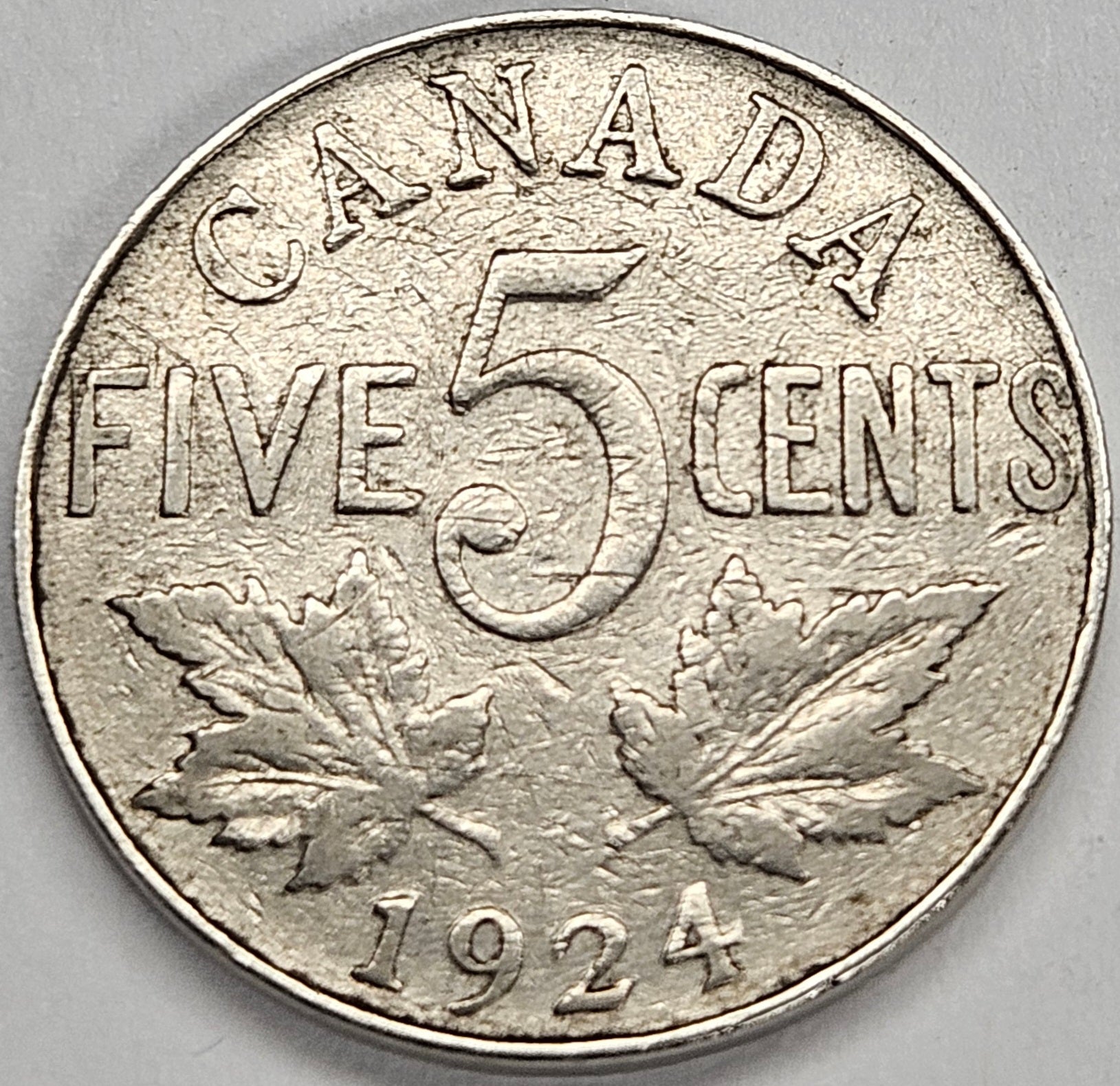 1924 Canadian 5 Cents Very Fine – Mount Vernon Coin