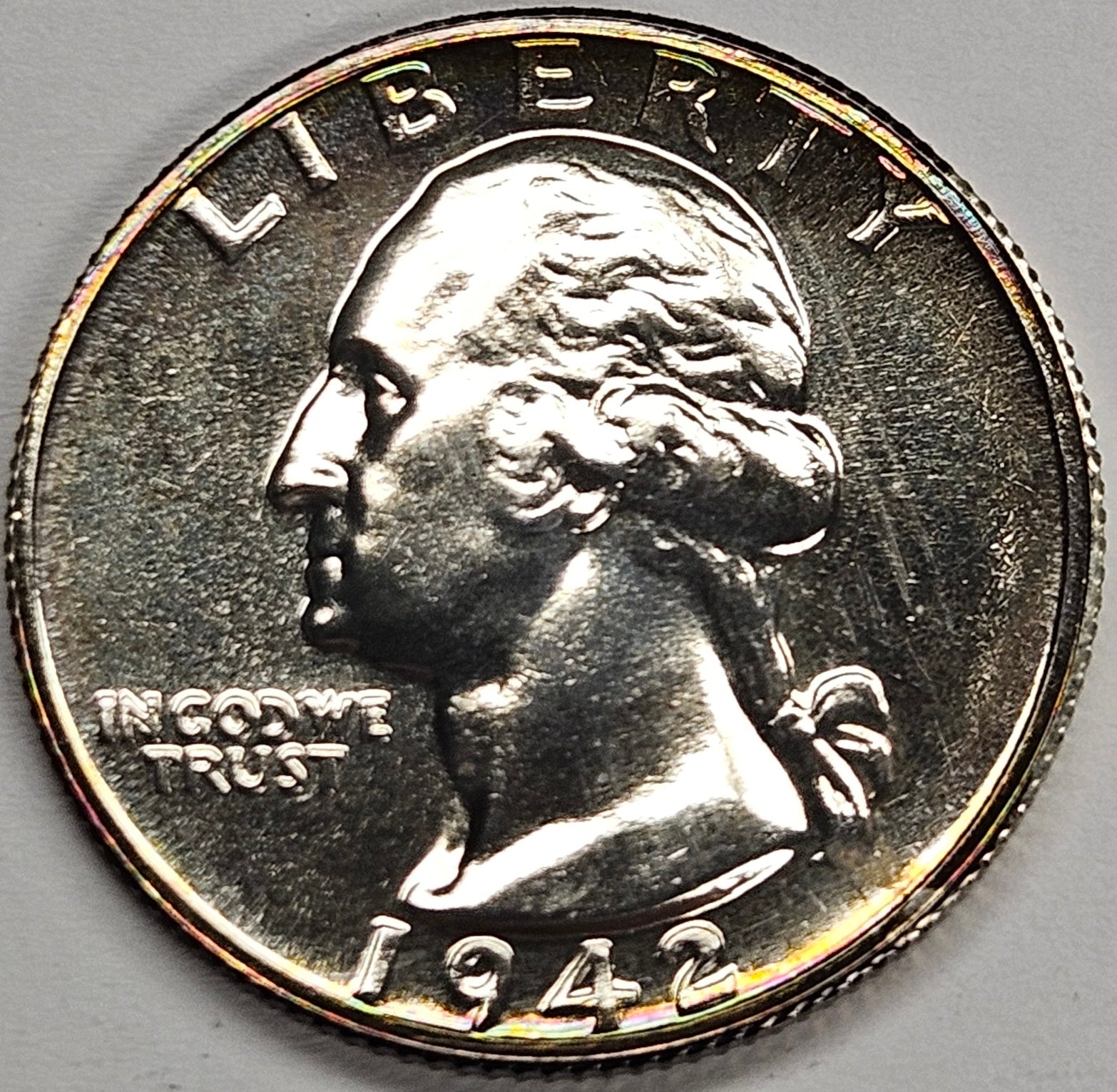 1942 Washington Quarter Gem Brilliant Proof – Mount Vernon Coin