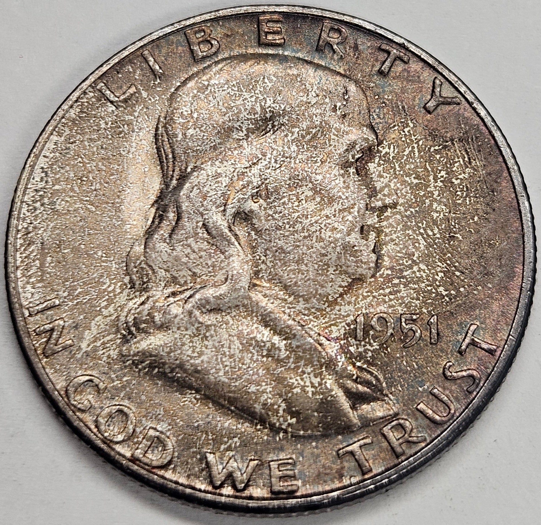 1951-S Franklin Half Gem BU Toned – Mount Vernon Coin