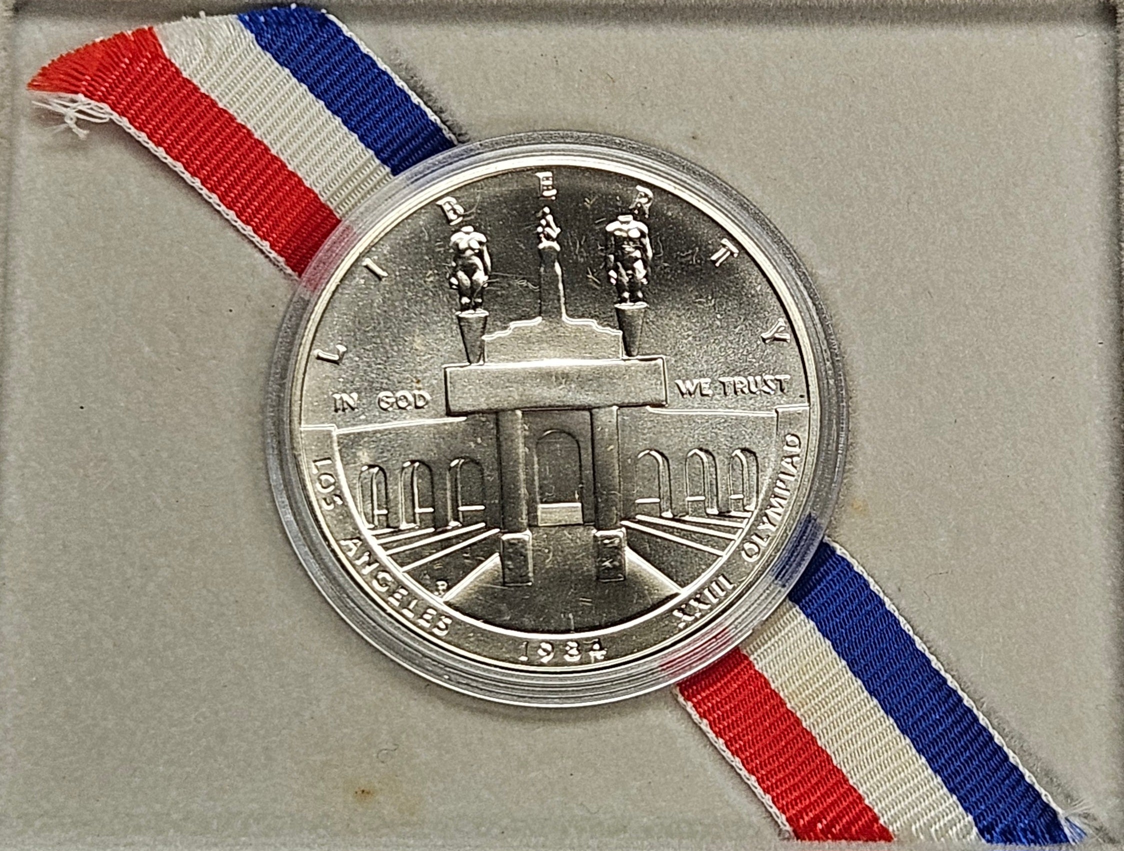 1984-P LA Olympic Coliseum Silver Dollar Gem BU in Original U.S. Mint ...