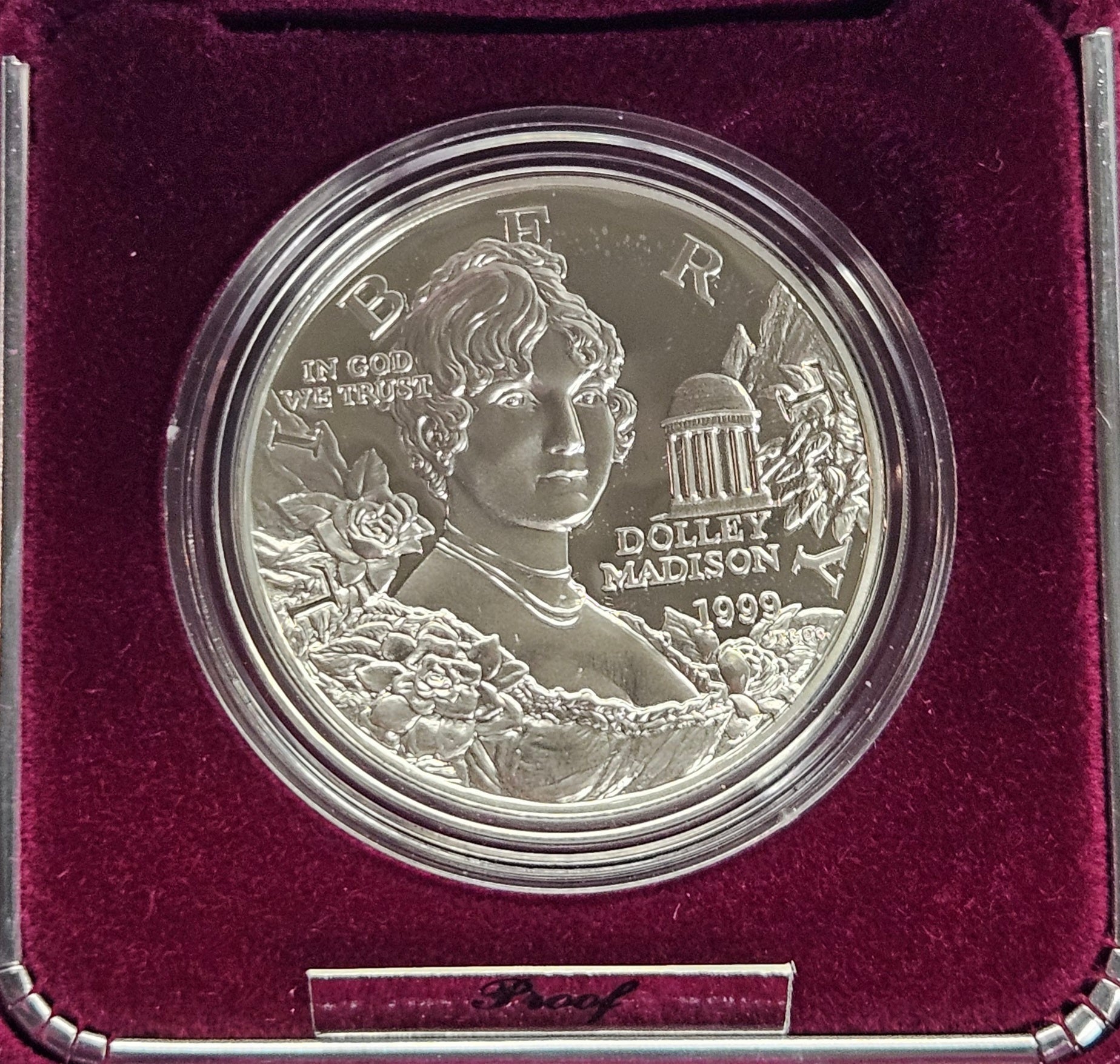1999-P Dolley Madison Silver Dollar Gem Brilliant Proof – Mount Vernon Coin