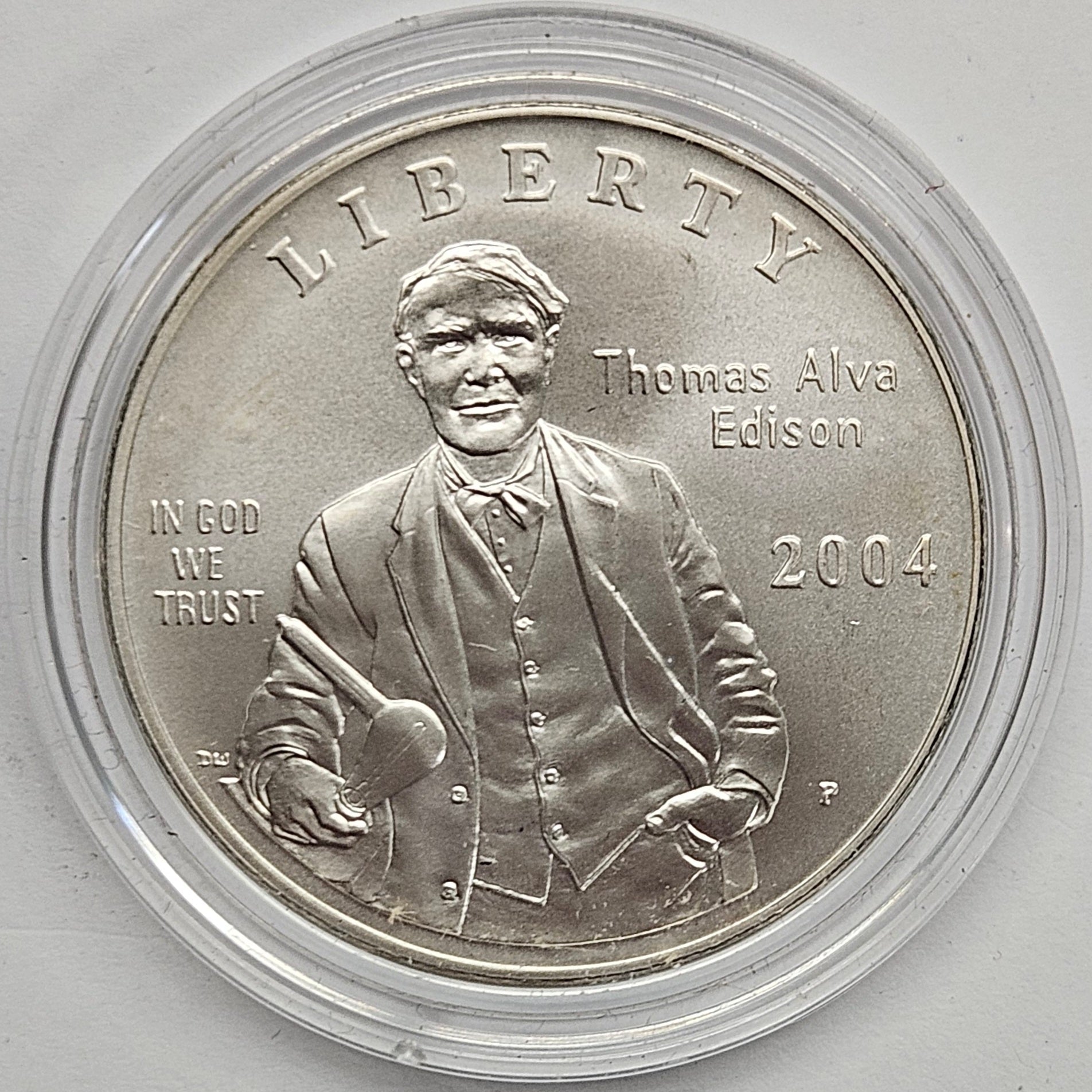 2004-P Thomas Alva Edison Silver Dollar Gem BU in Original U.S. Mint ...
