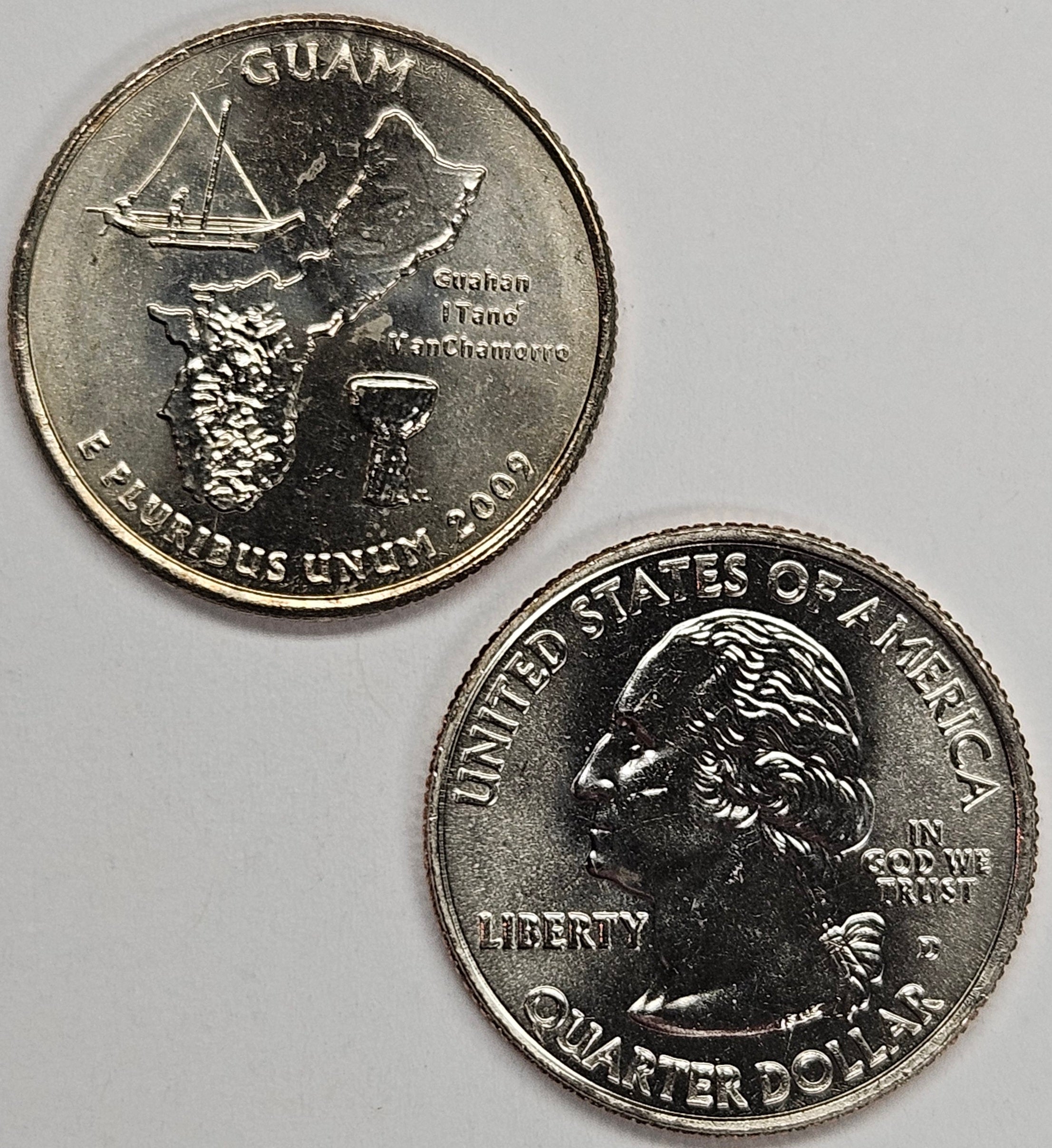 2009-P and D Guam Quarters Choice BU – Mount Vernon Coin