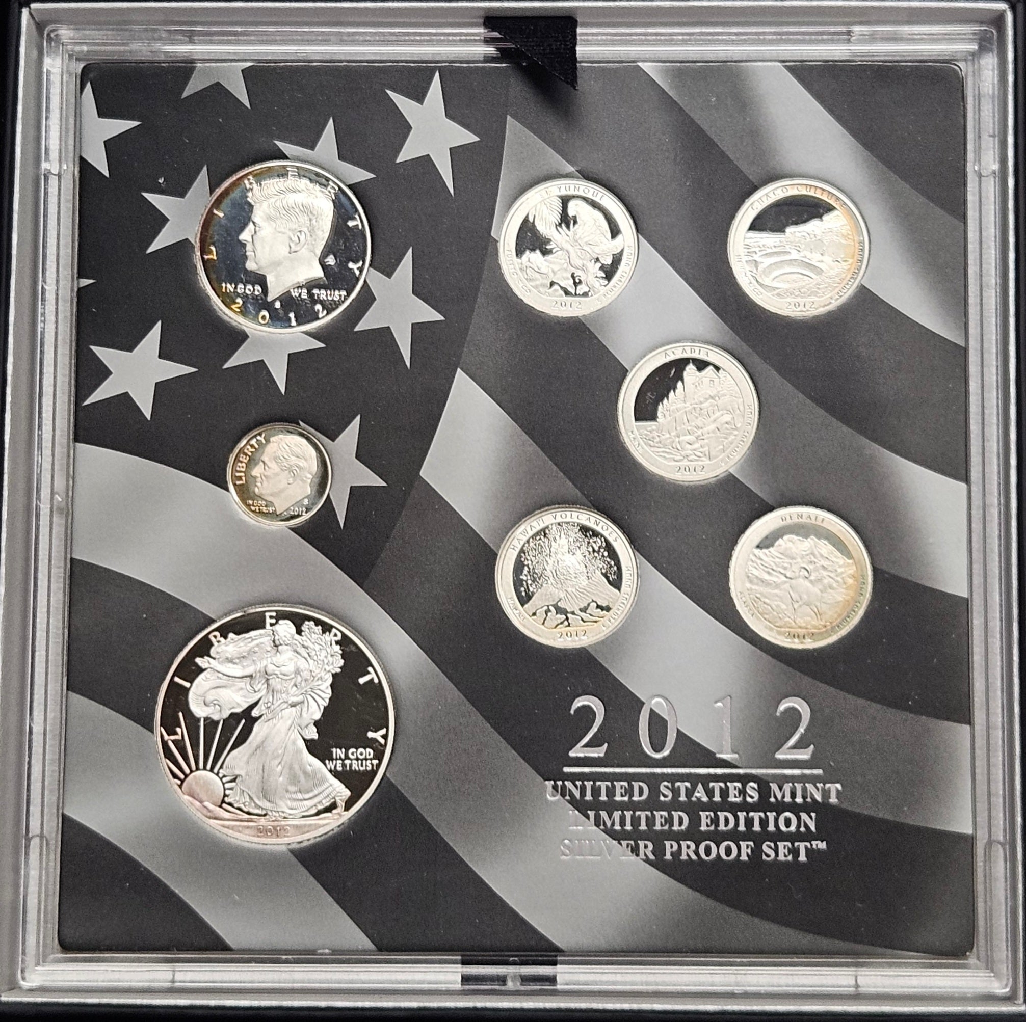 2012-S Limited Edition Silver Proof Set Superb Brilliant Proof Silver ...