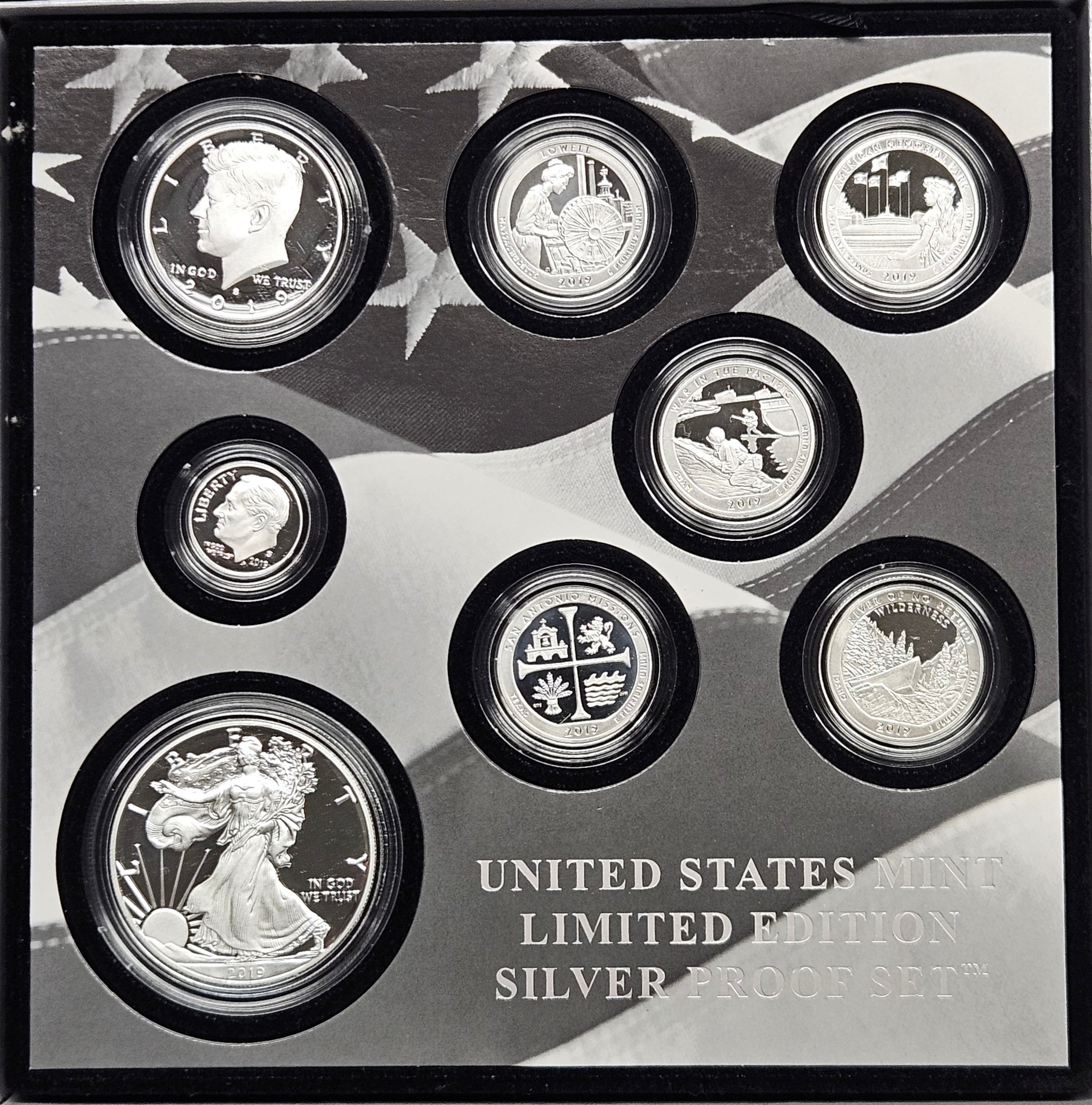 2019-S Limited Edition Silver Proof Set Superb Brilliant Proof Silver ...