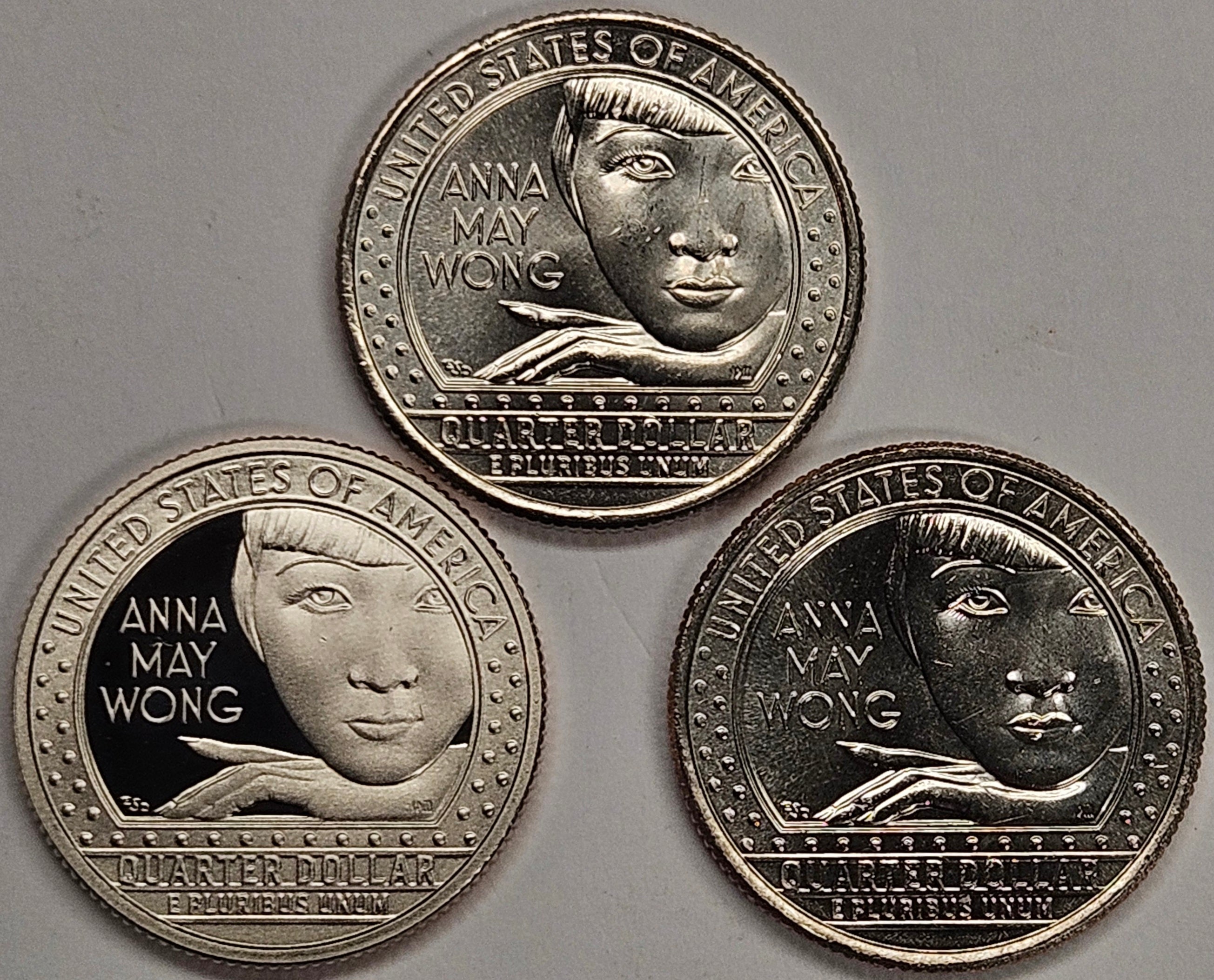 2022-P, D and S Anna May Wong Famous Women Quarters Choice BU and ...