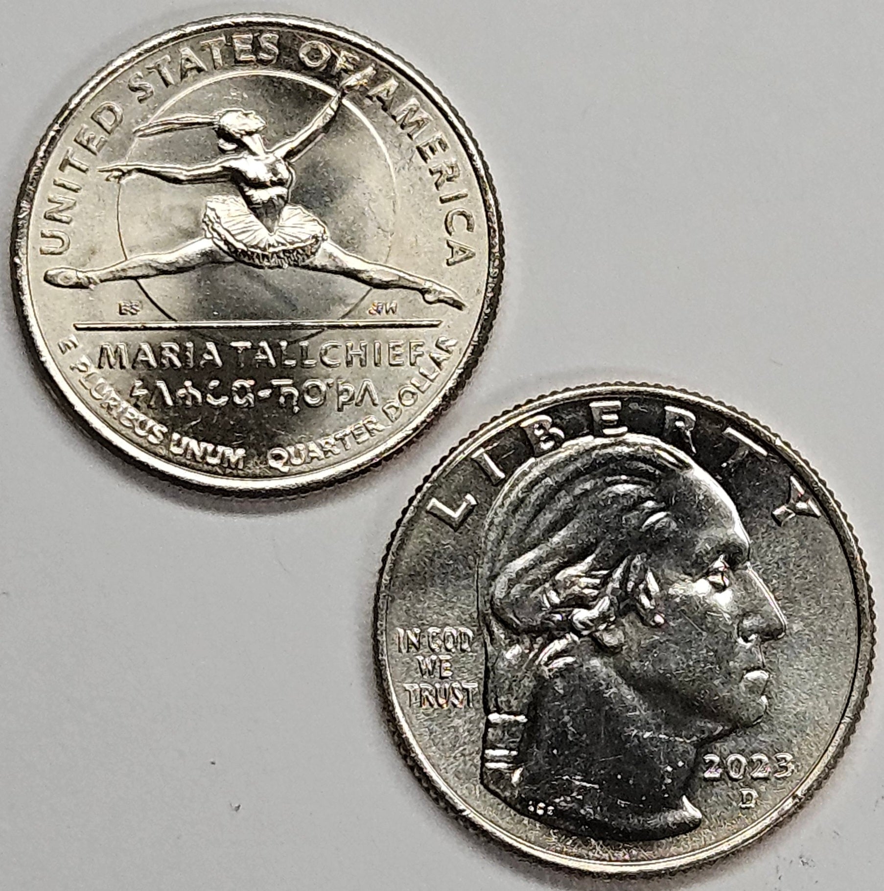 2023 P and D Maria Tallchief Quarter Pair Choice Brilliant Uncirculated ...