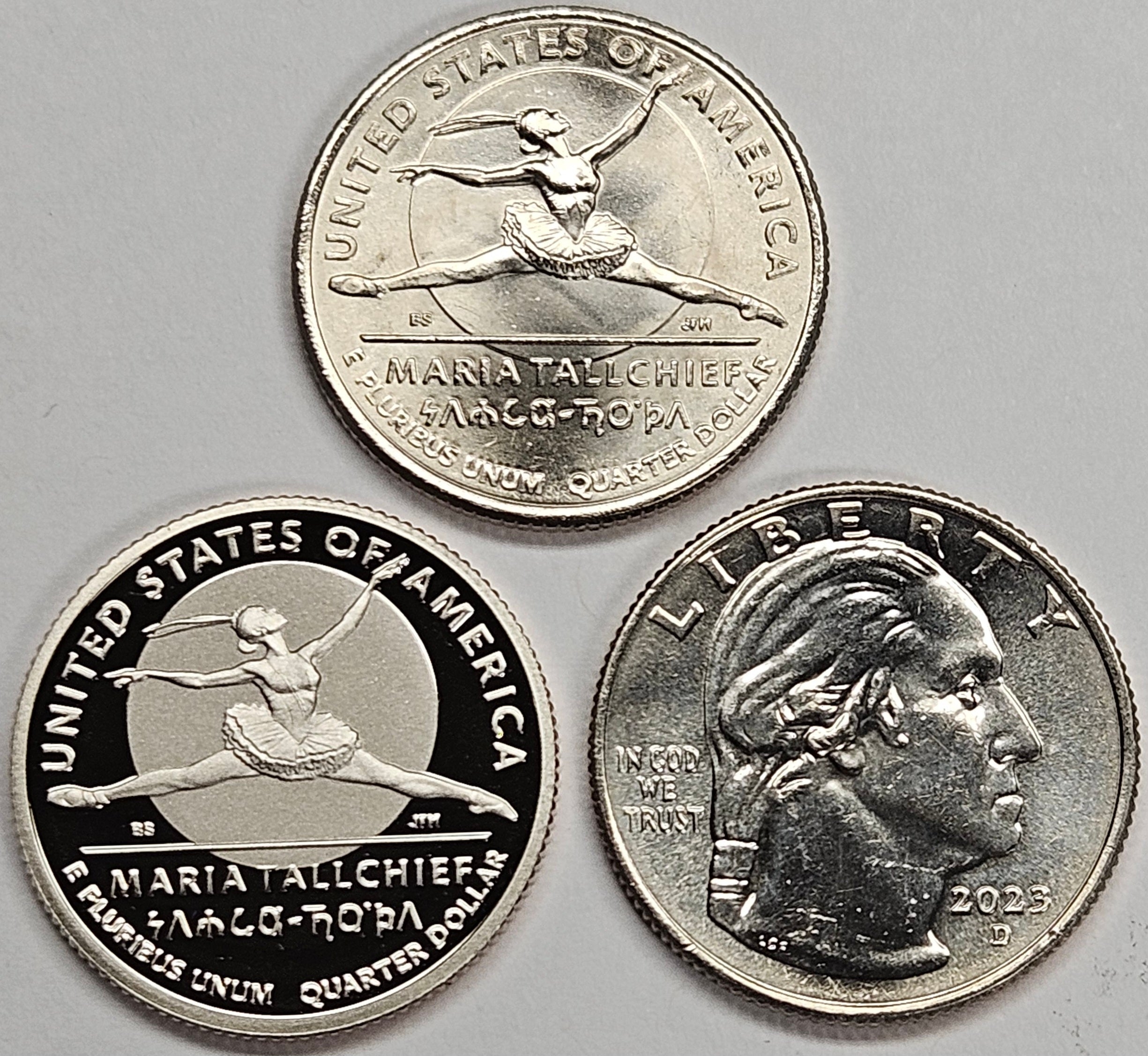 2023-P, D and S Maria Tallchief Famous Women Quarters Choice BU and ...