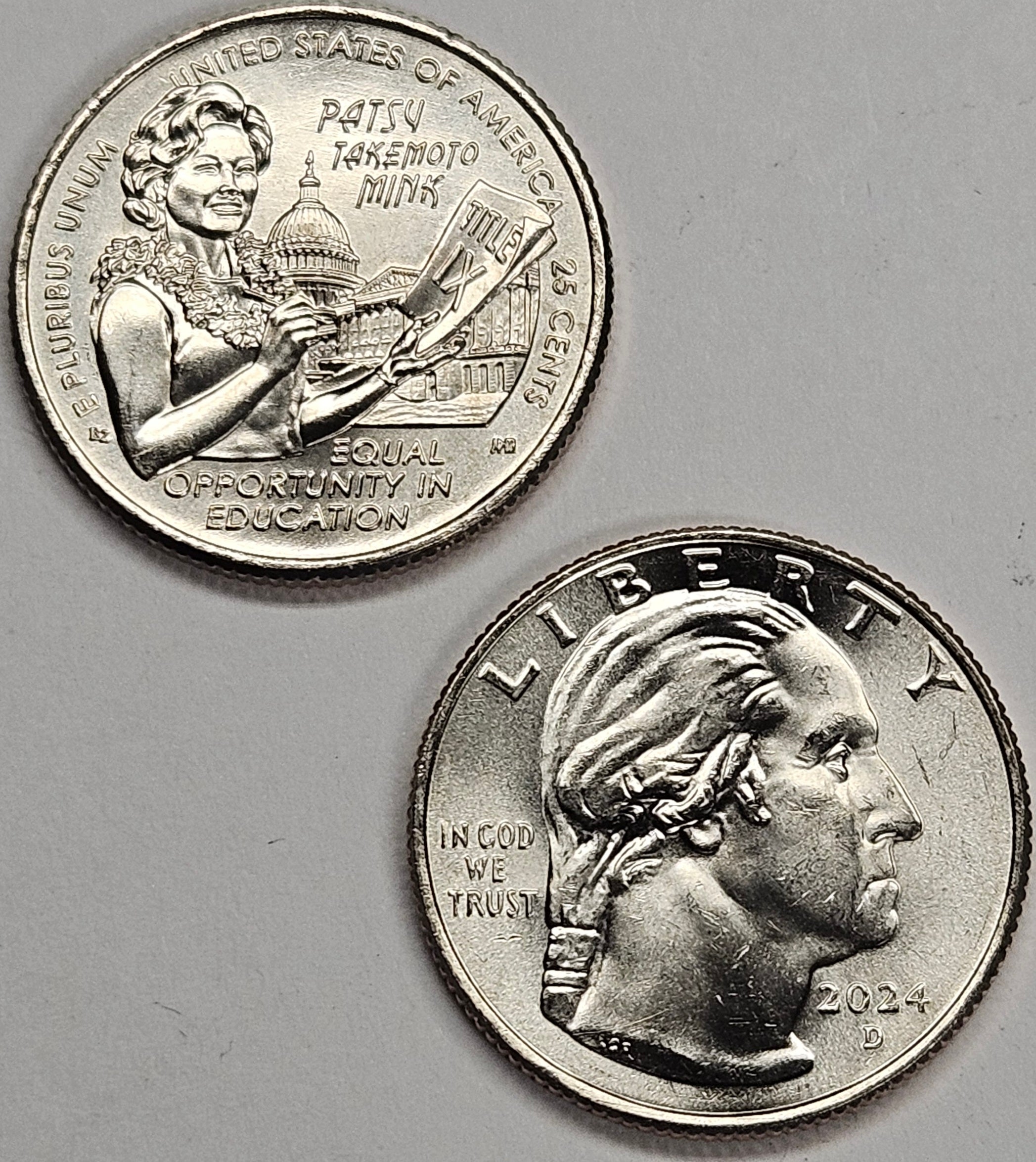 2024 P and D Honorable Patsy Takemoto Mink Quarter Pair – Mount Vernon Coin
