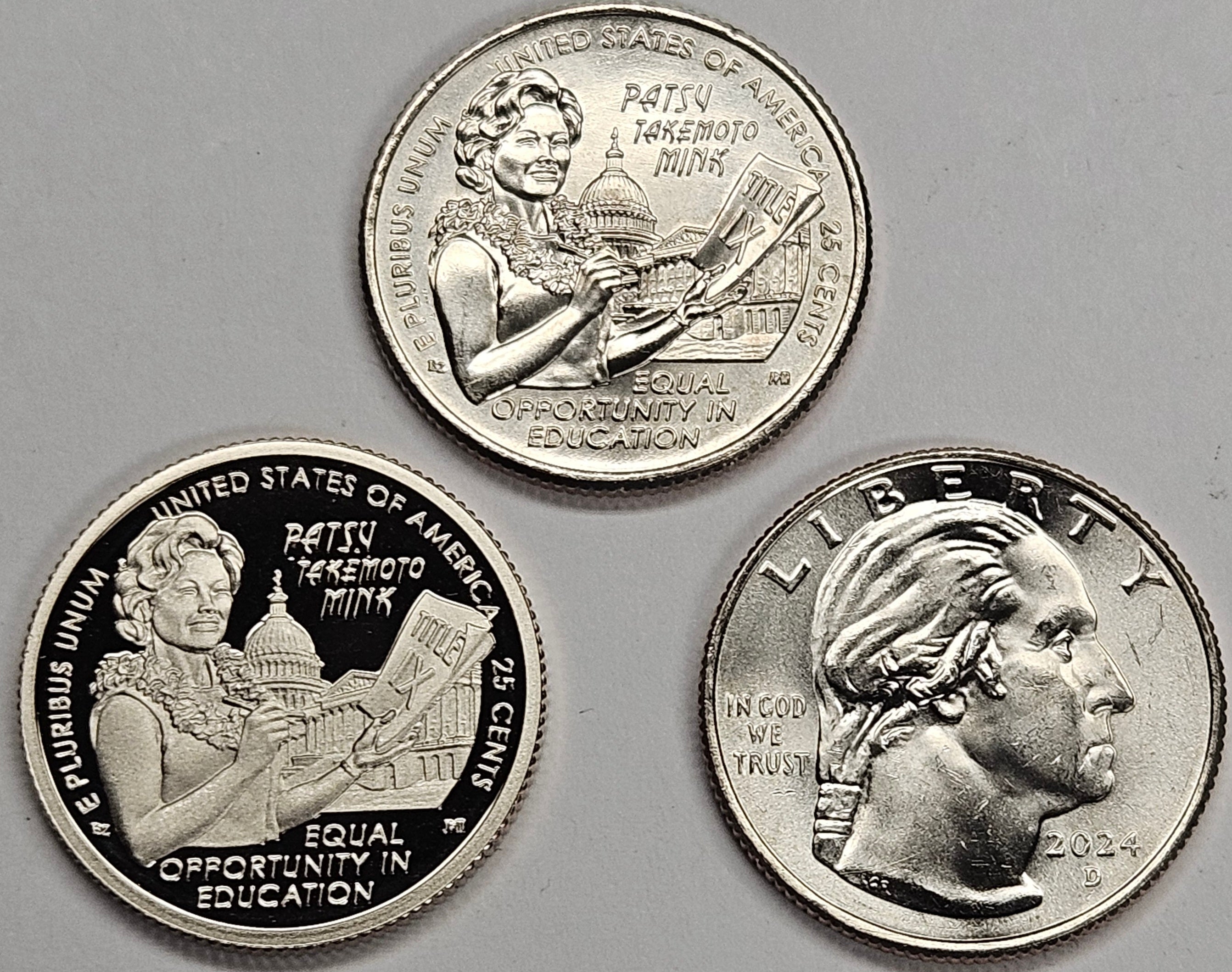 2024-P, D and S Honorable Patsy Takemoto Mink Famous Women Quarters ...