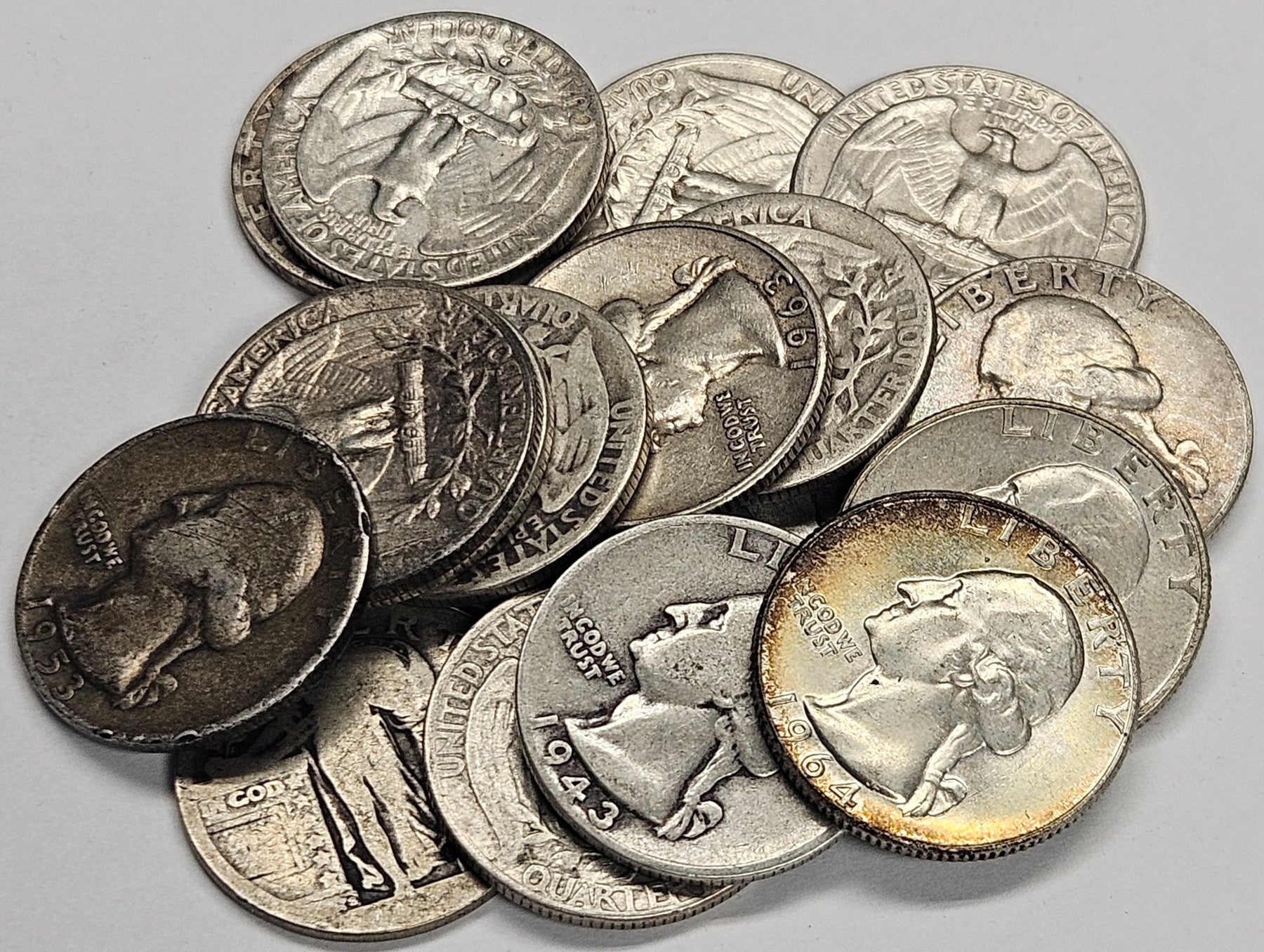 $5.00 Face of 90% Silver Quarters Average Circulated – Mount Vernon Coin