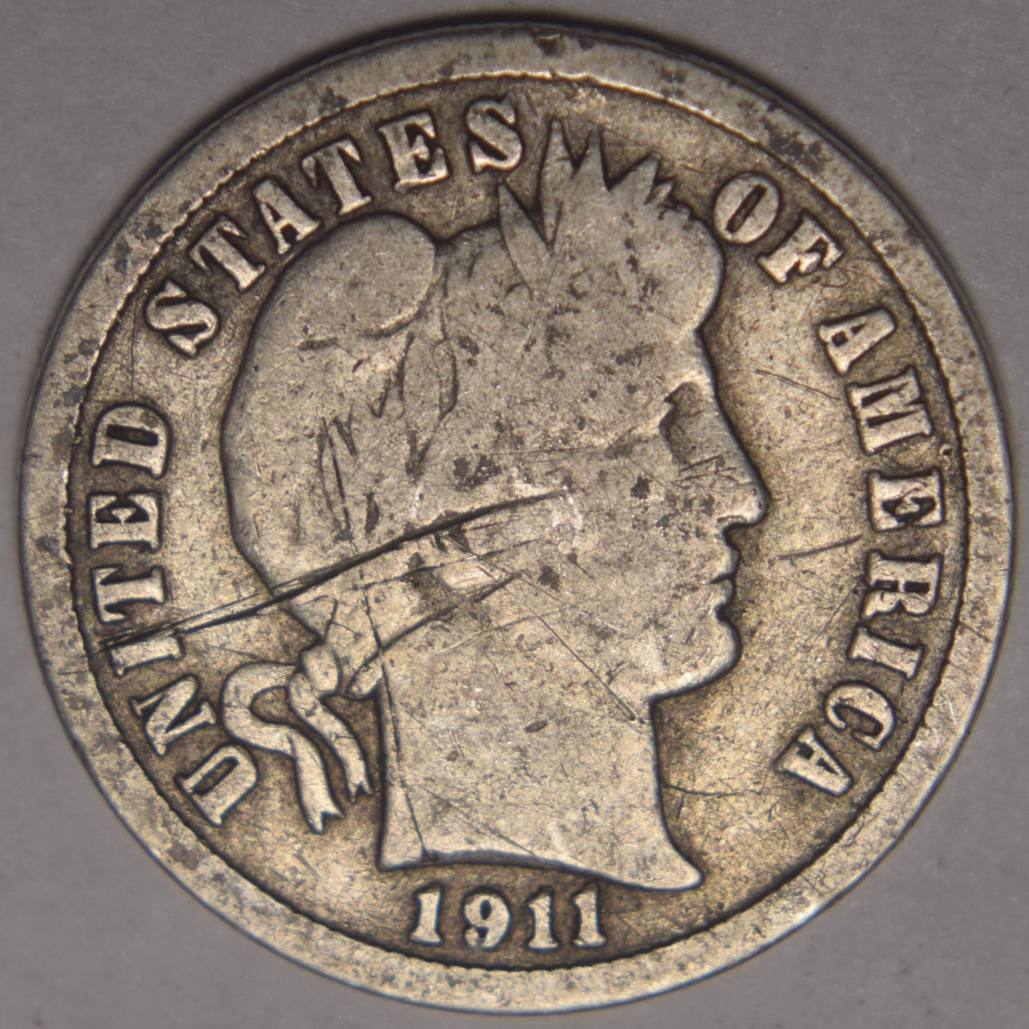 1911 Barber Dime VG scratched – Mount Vernon Coin