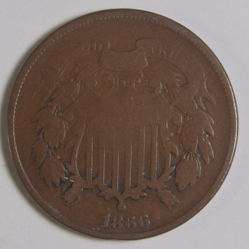1866 Two Cent Piece Good – Mount Vernon Coin
