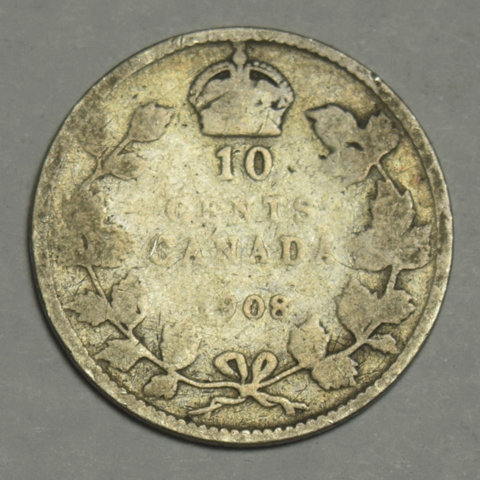 1908 Small 8 Canadian 10 Cents Good – Mount Vernon Coin