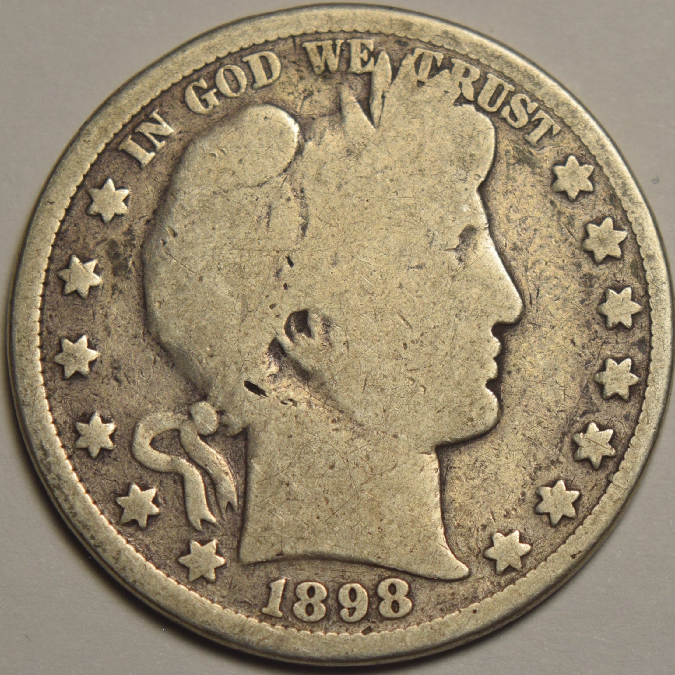1898 Barber Half Good – Mount Vernon Coin