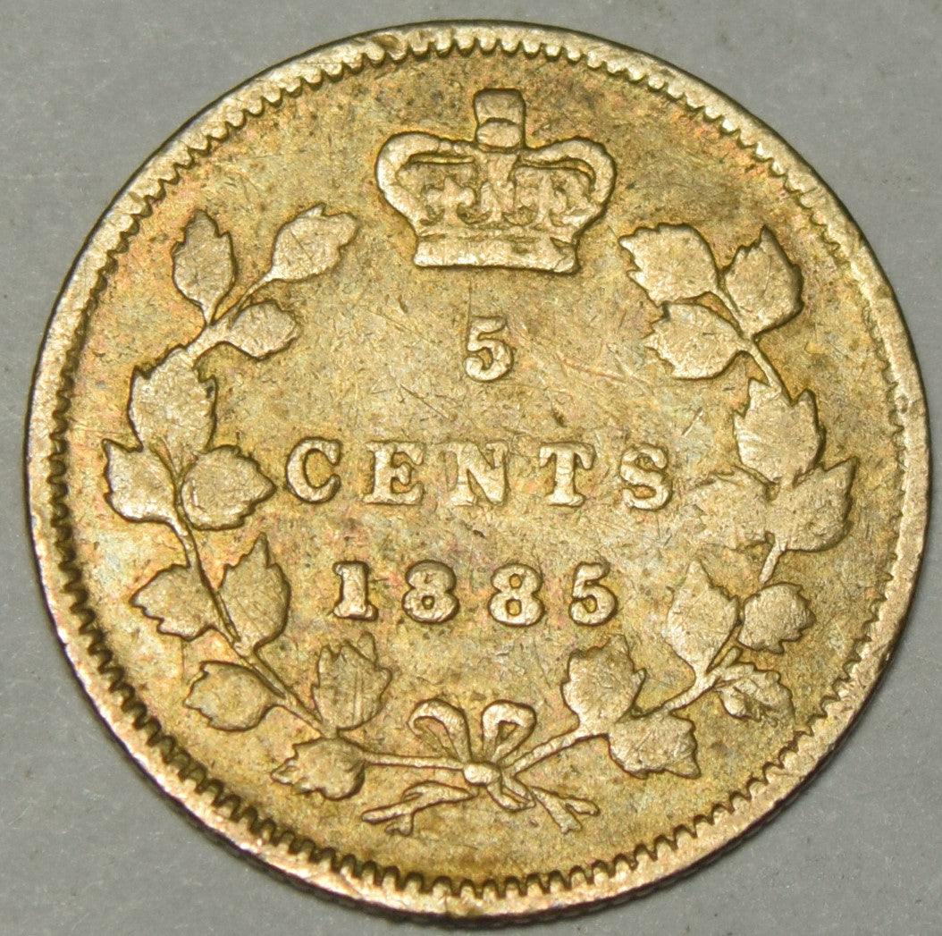 1885 Small 5 Canadian 5 Cents VG/Fine – Mount Vernon Coin