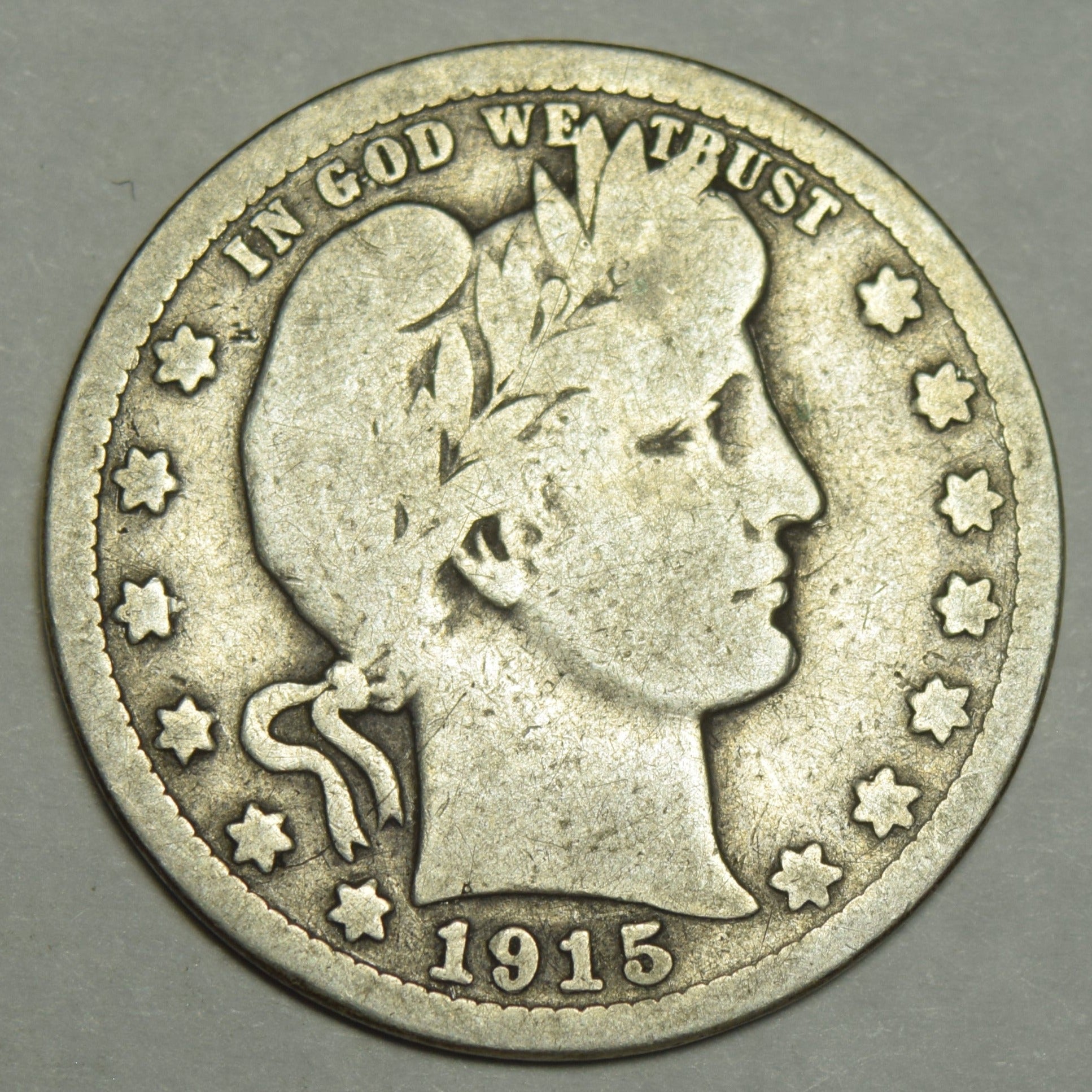 1915-D Barber Quarter Very Good – Mount Vernon Coin