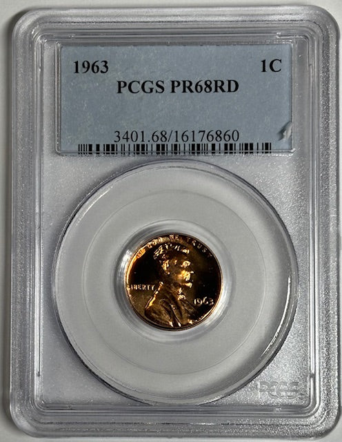 1963 Lincoln Cent PCGS PR-68 RD – Mount Vernon Coin